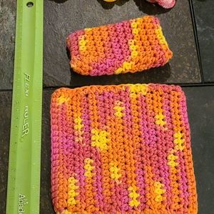 Kitchen | New Crochet Doily Rag Pot Handle Holder Set | Poshmark